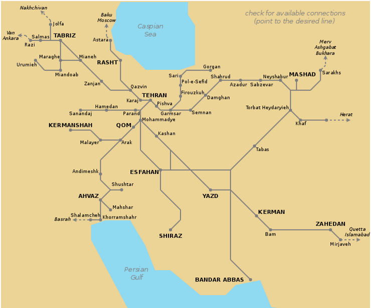 NETWORK OF IRANIAN RAILWAYS